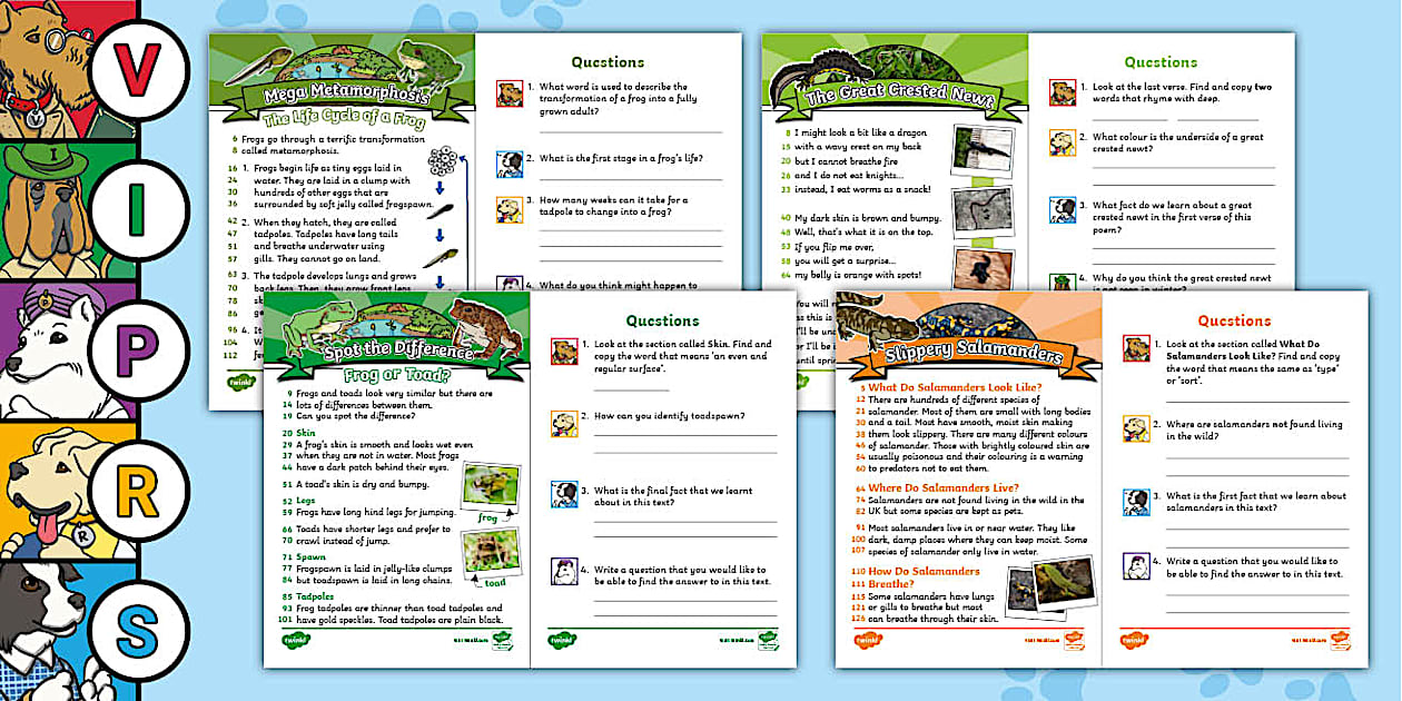KS1 Awesome Amphibians 60-Second Reads Activity Pack