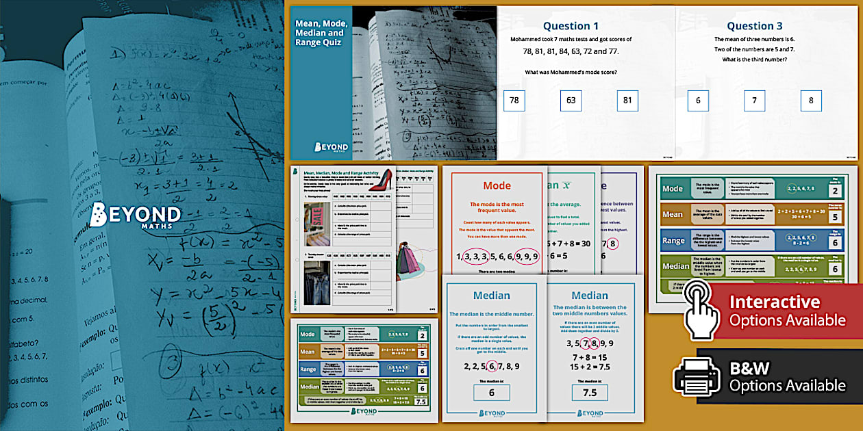 Mean, Median, Mode & Range Pack (teacher made) - Twinkl