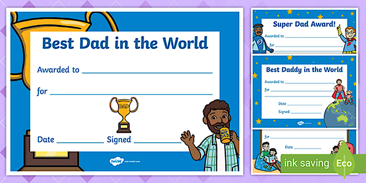 Fathers Day Certificate - Twinkl