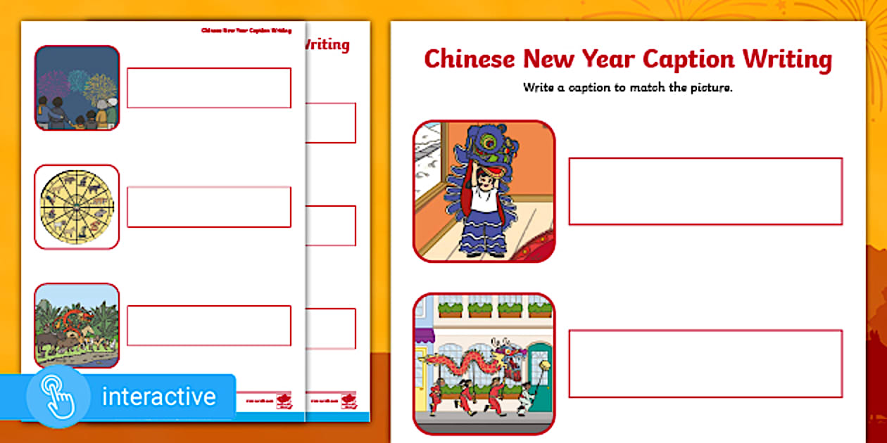 Interactive PDF: Chinese New Year Caption Writing Activity