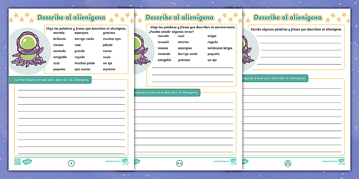 Descripción de un alienígena - Twinkl
