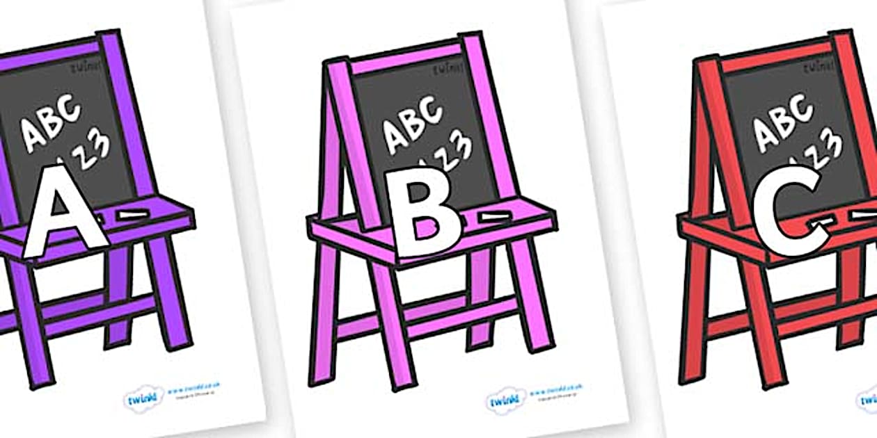 A-Z Alphabet on Chalk Boards (teacher made) - Twinkl