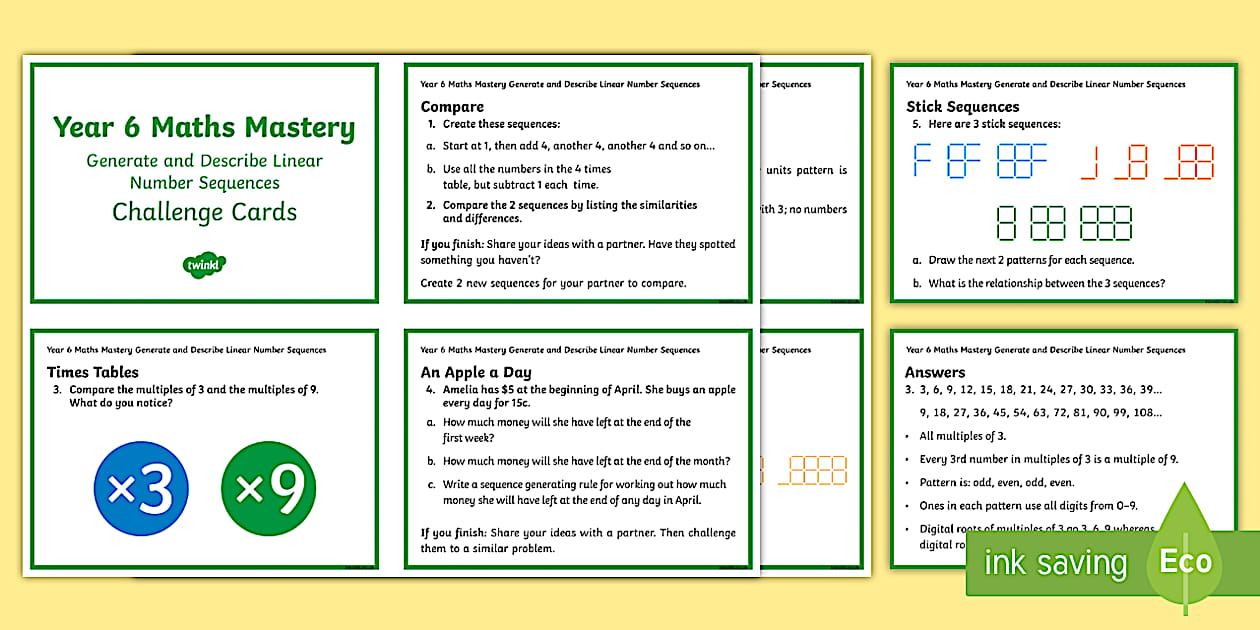 Generate and Describe Maths Mastery Challenge Cards - Twinkl