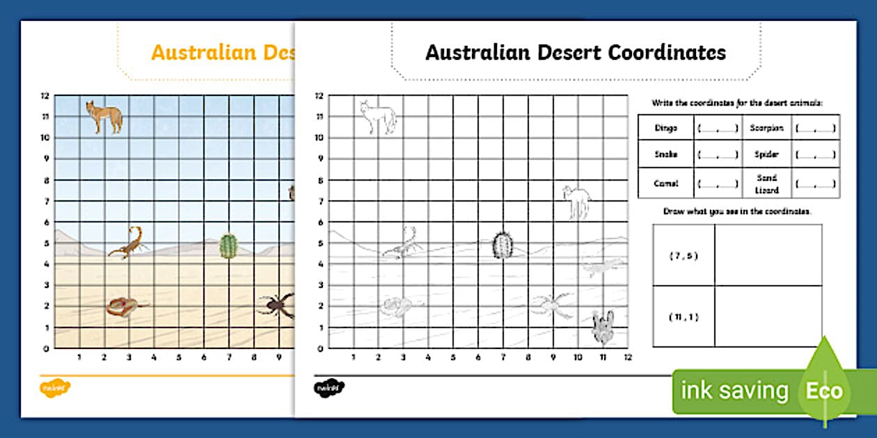 Australian Desert Coordinates (teacher made) - Twinkl
