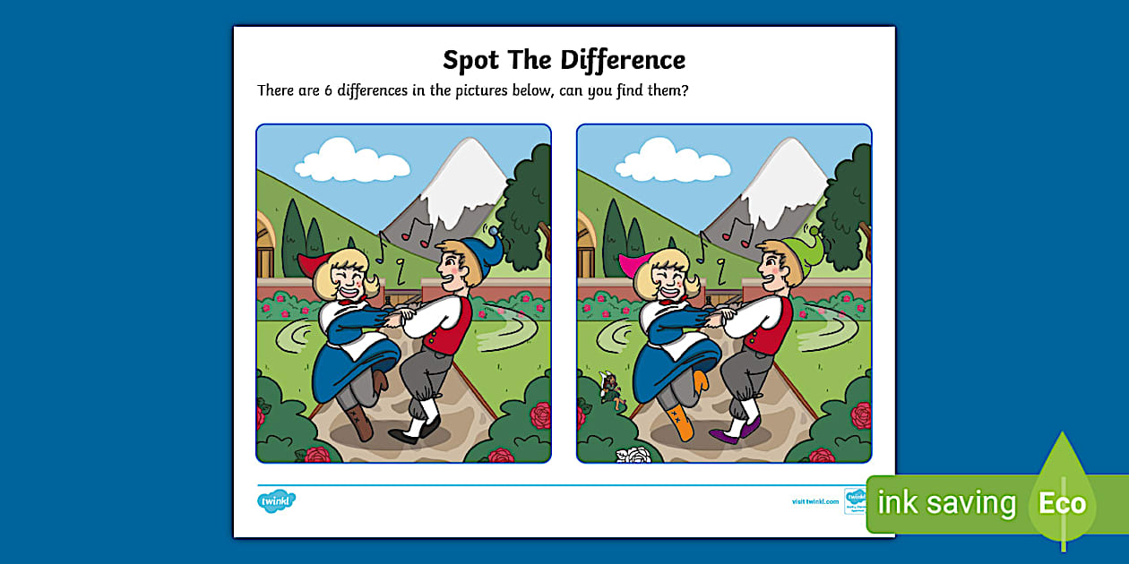 The Snow Queen Story Find the Difference Worksheet