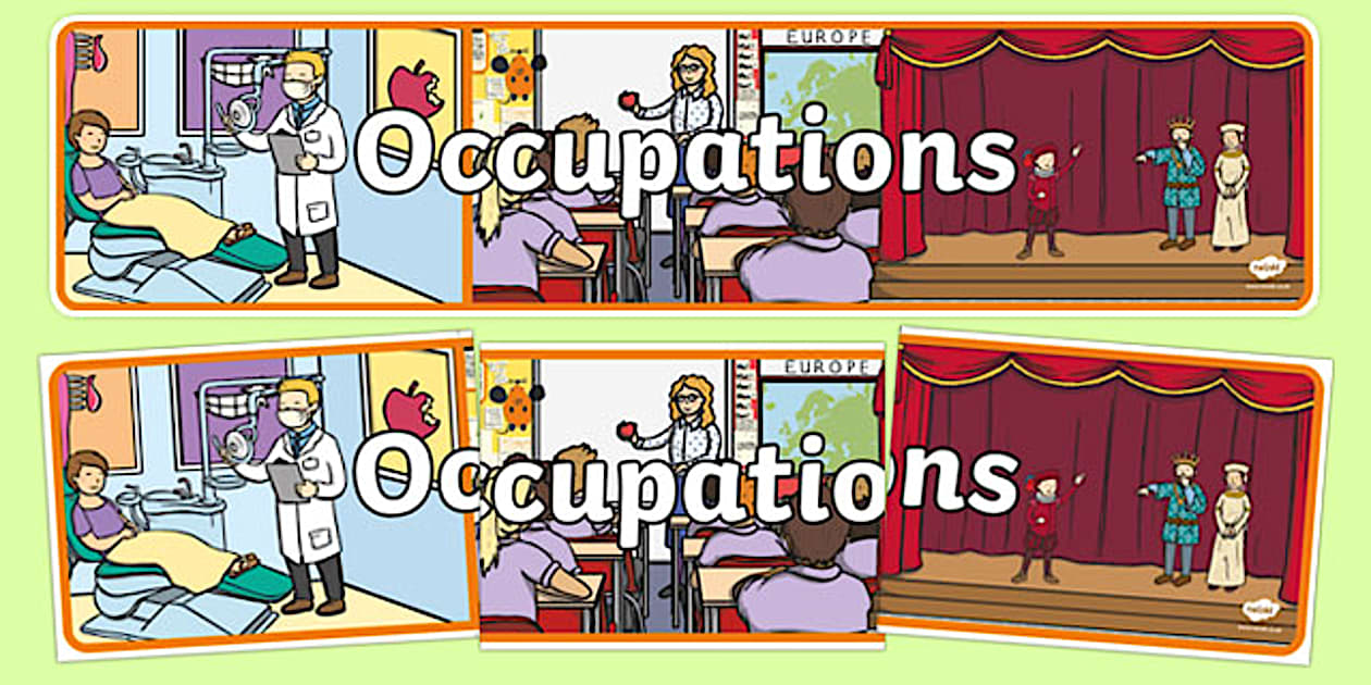 Black and White Occupations Display Banner (teacher made)