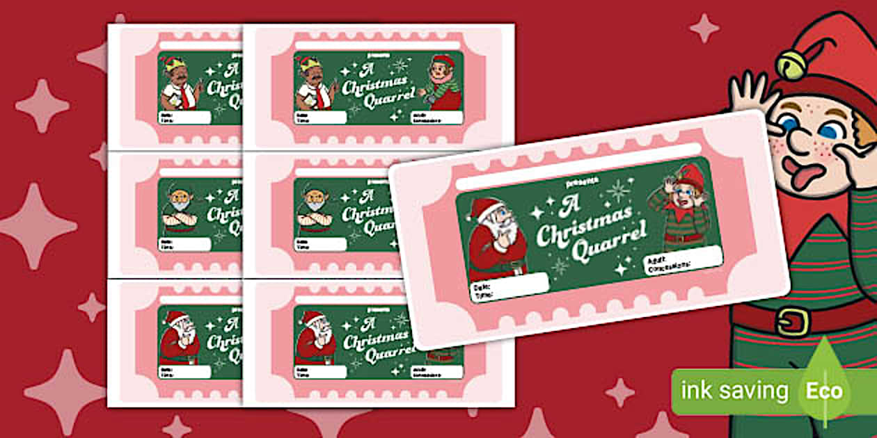 KS1 A Christmas Quarrel - School Production Editable Tickets