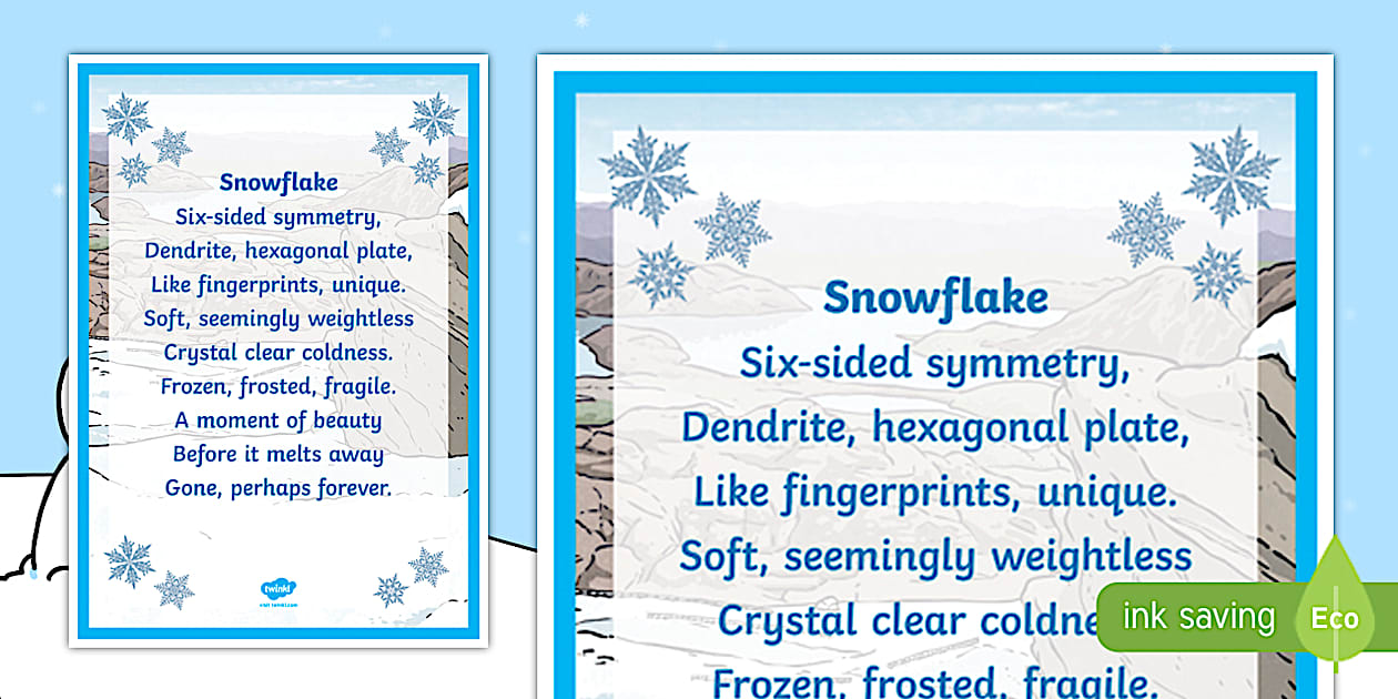 KS2 Snowflake Poem | Snow Poem (teacher made) - Twinkl