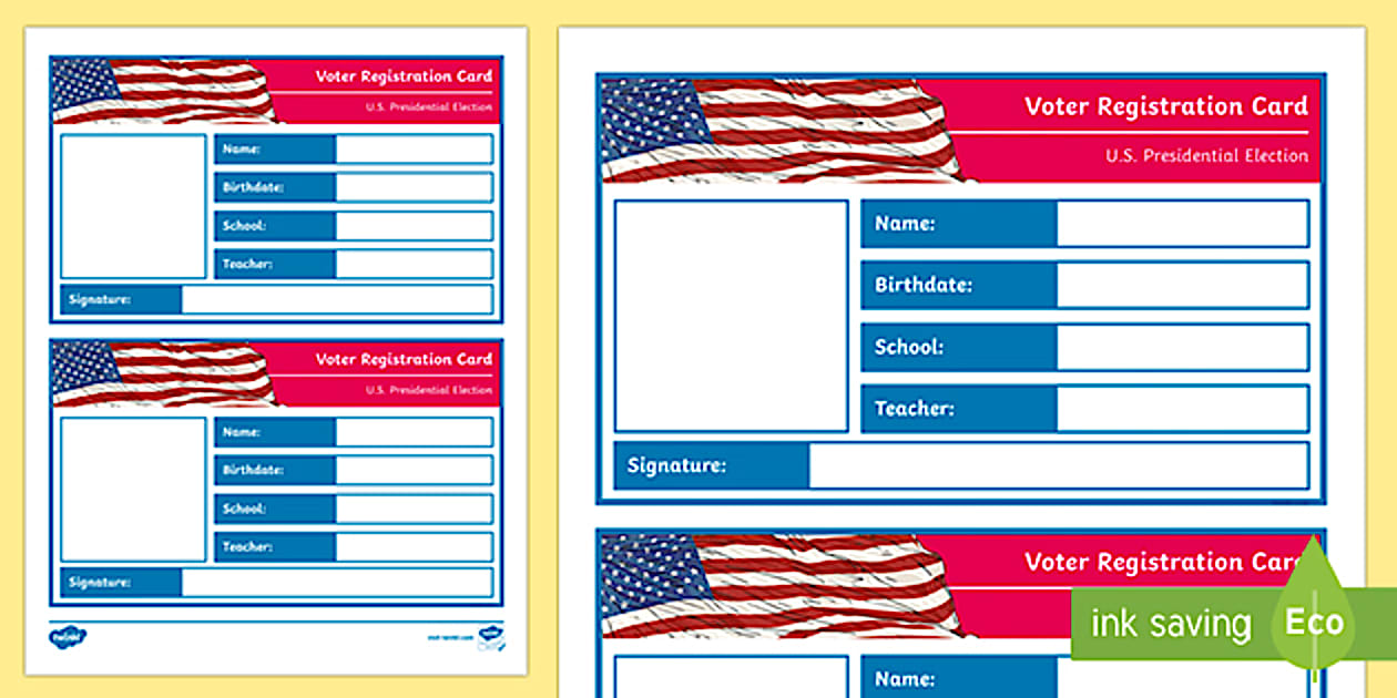 Voter Registration Card (Teacher-Made) - Twinkl