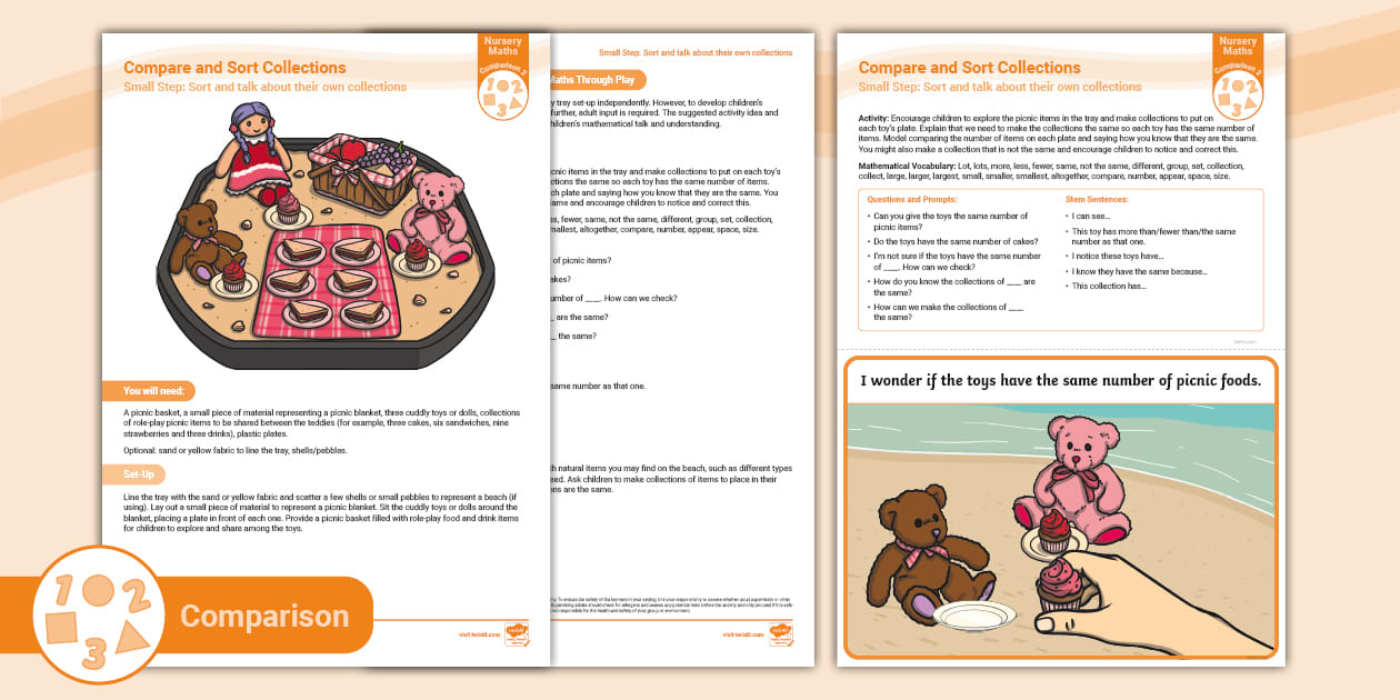 Nursery Maths Compare / Sort Collections Large Activity Tray