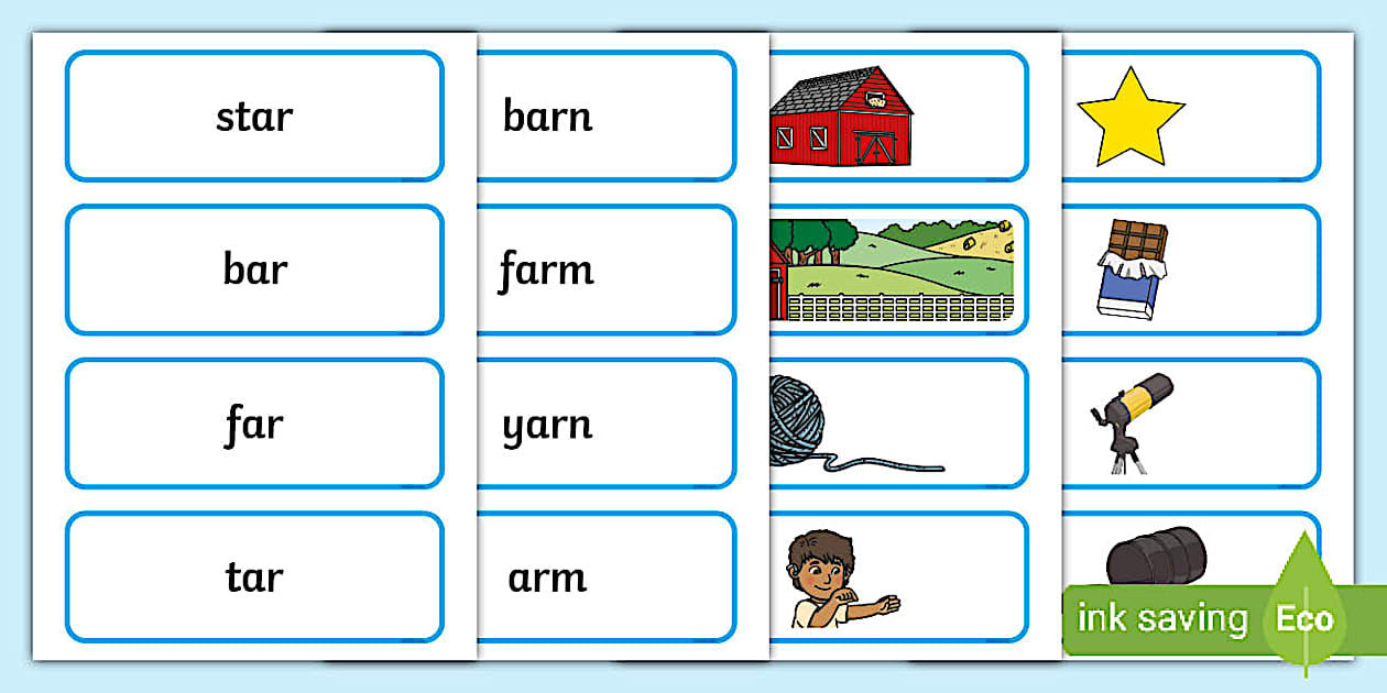 Phonics 'ar' Words | Matching Cards | Phonics Resources