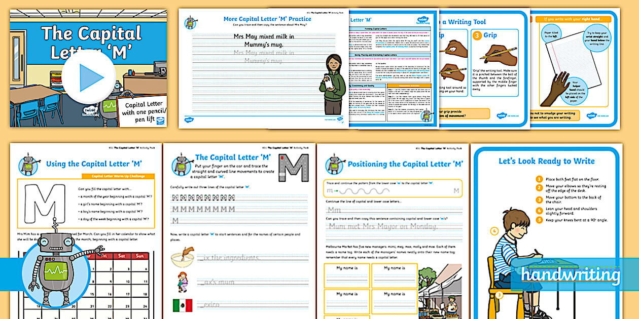 Twinkl Handwriting: The Capital Letter 'M' EYFS/KS1 Activity Pack