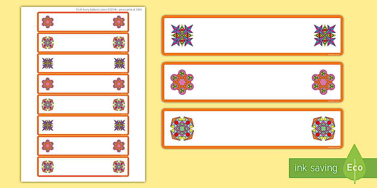 👉 Rangoli Patterns Themed Tray Labels - Rangoli Patterns Themed Tray Labels