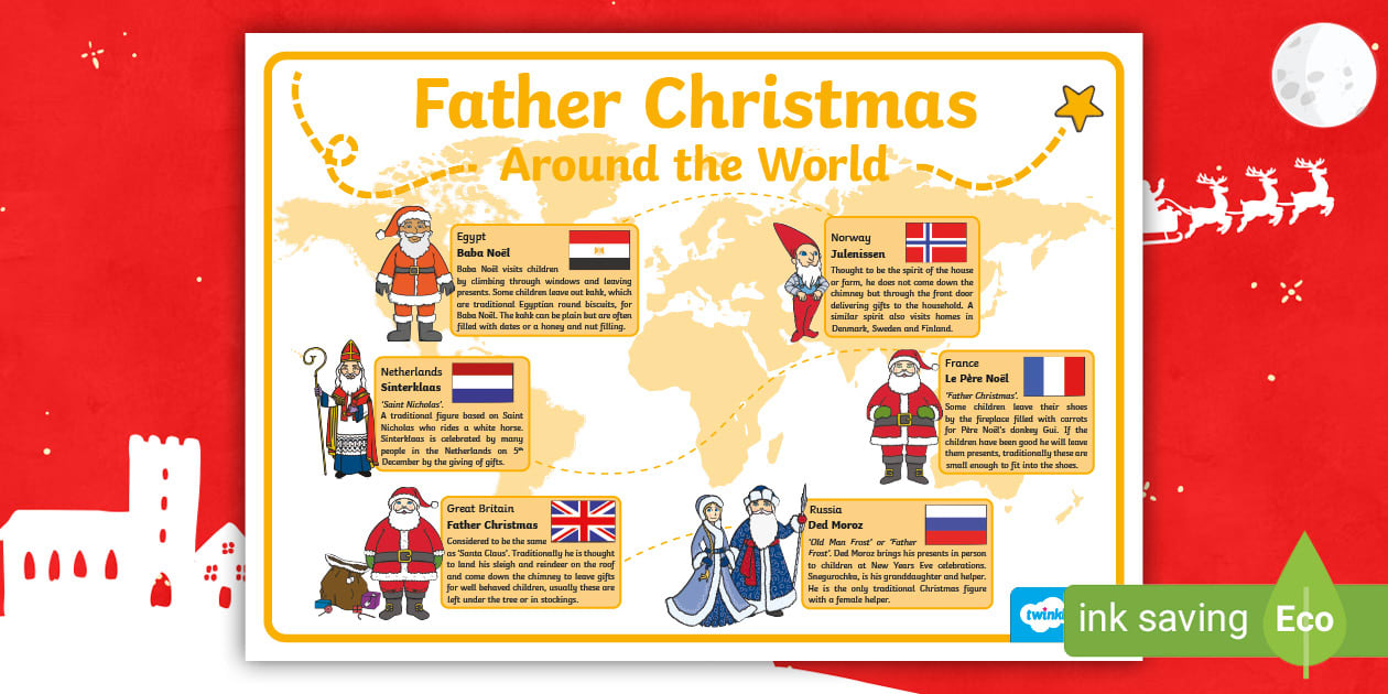 Father Christmas Around the World Poster (teacher made)