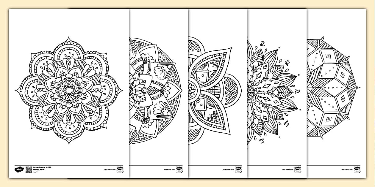 Mandala Themed Mindfulness Colouring Sheets - Twinkl