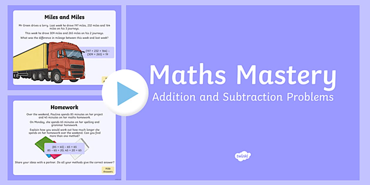 KS2 Year 6 Addition & Subtraction Word Problems PowerPoint