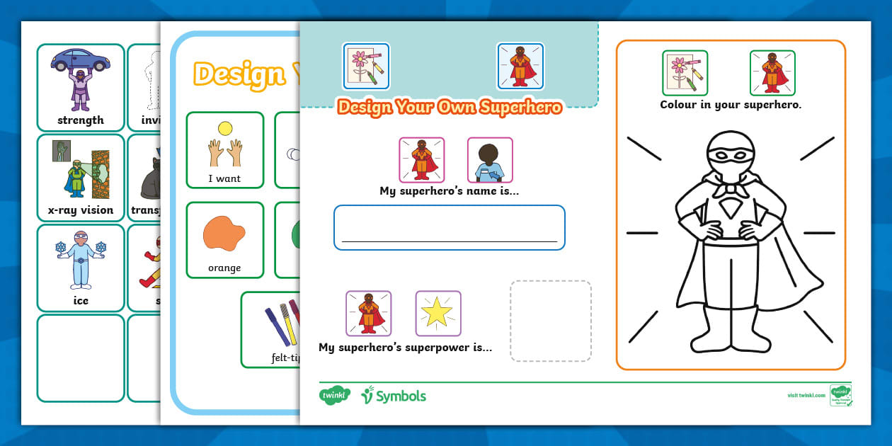 Twinkl Symbols: Design Your Own Superhero (teacher made)