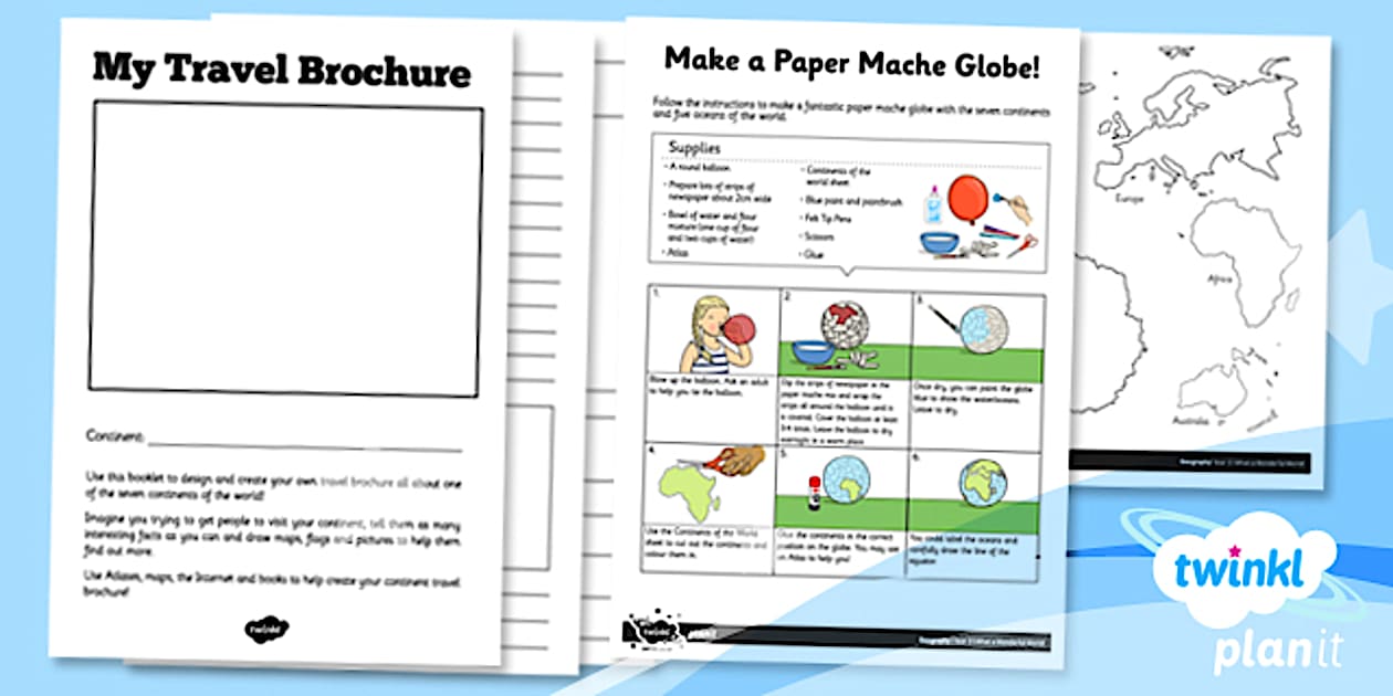 Geography: What a Wonderful World KS1 Unit Home Learning Tasks