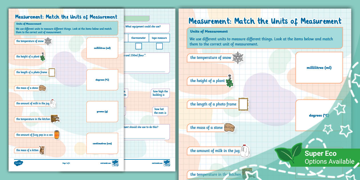 Measurement: Match the Units of Measurement (Ages 6 - 7)