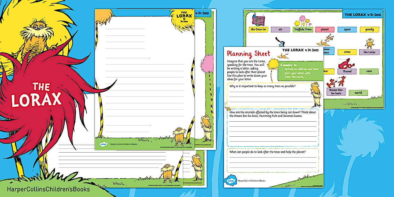 FREE! - The Lorax: A Letter to the World Activity Pack [Ages 5-7]