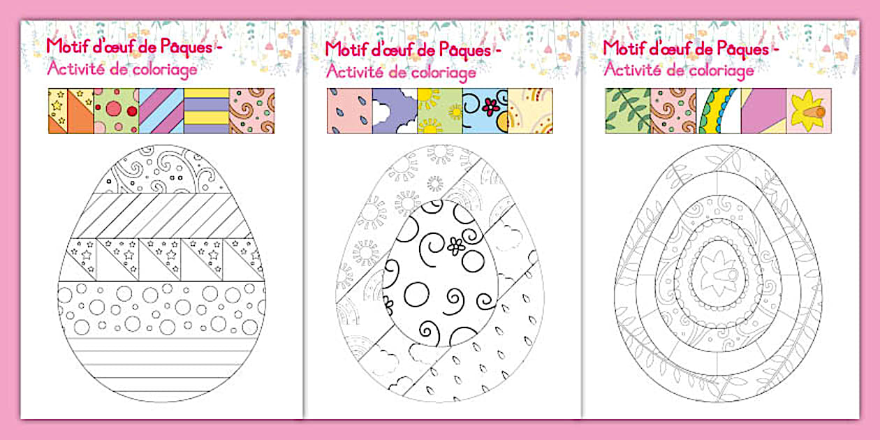 FREE! - Motif d'œuf de Pâques - Activité de coloriage