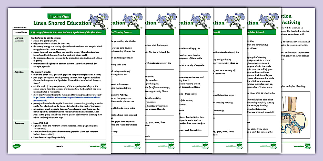 Linen Shared Education Lesson Pack (teacher made) - Twinkl