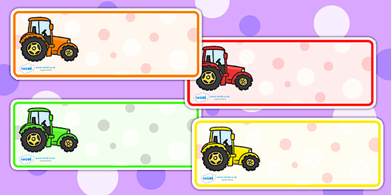 Editable Tractor Drawer Peg Name Labels (professor feito)