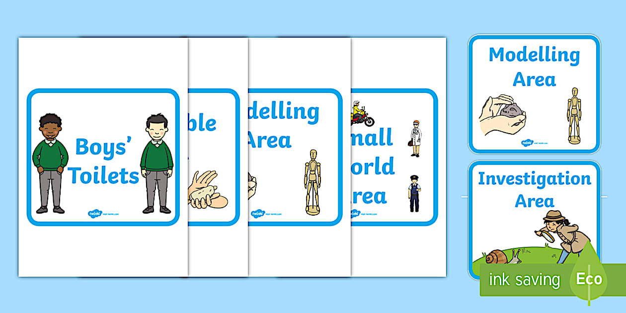 Welcome to our class - shell Themed Editable Square Classroom Area Signs