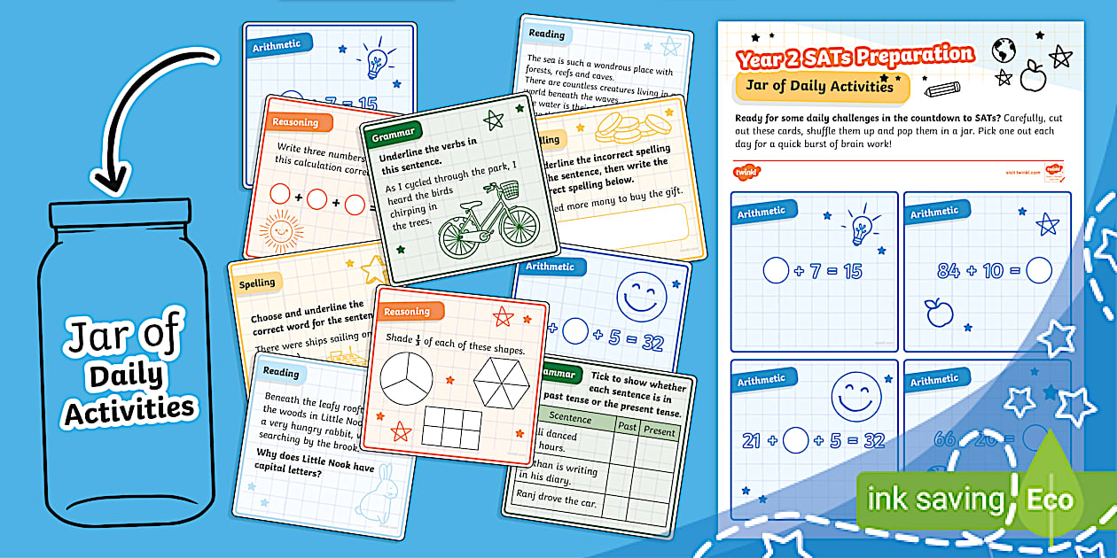 Year 2 SATs Preparation Activities: Jar of Daily Activities