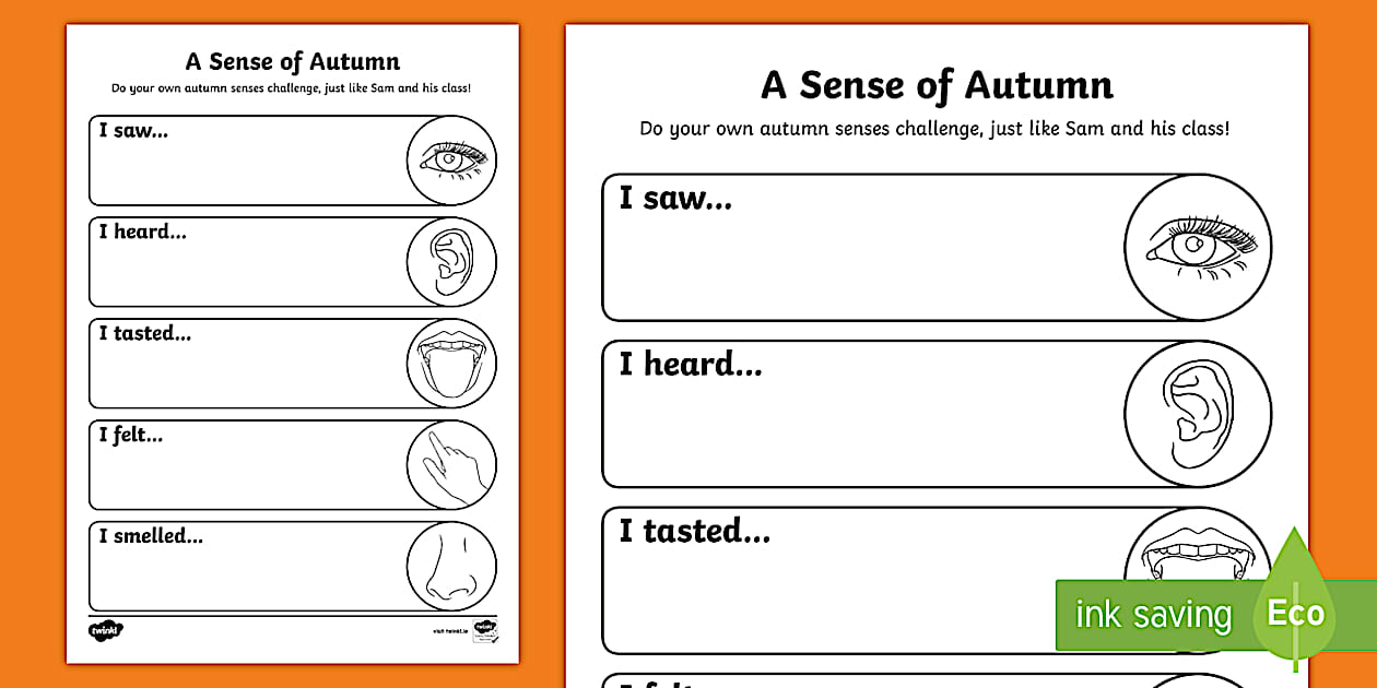 A Sense of Autumn Senses Challenge Worksheet / Worksheet