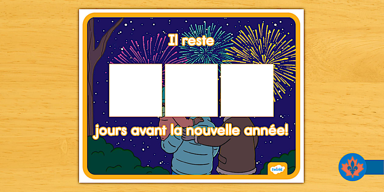 New Years Countdown Display Poster French - Twinkl