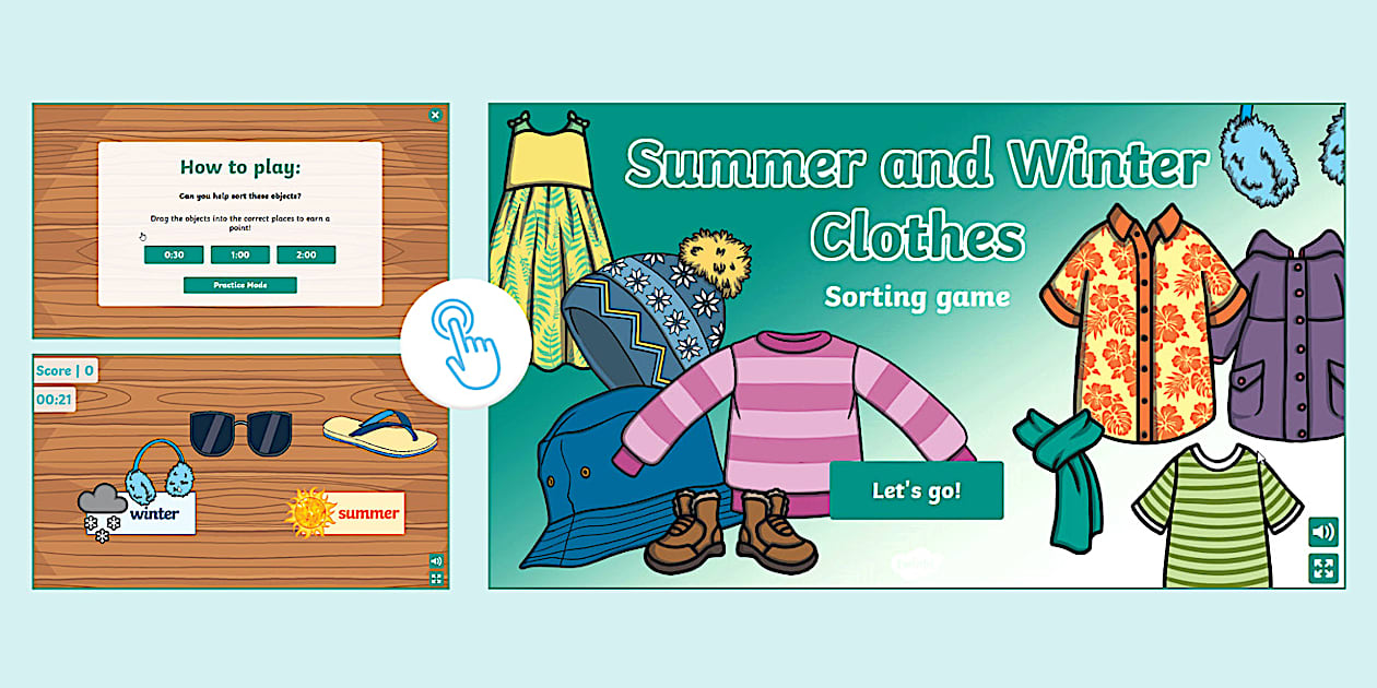 Summer and Winter Clothes Interactive Sorting Activity