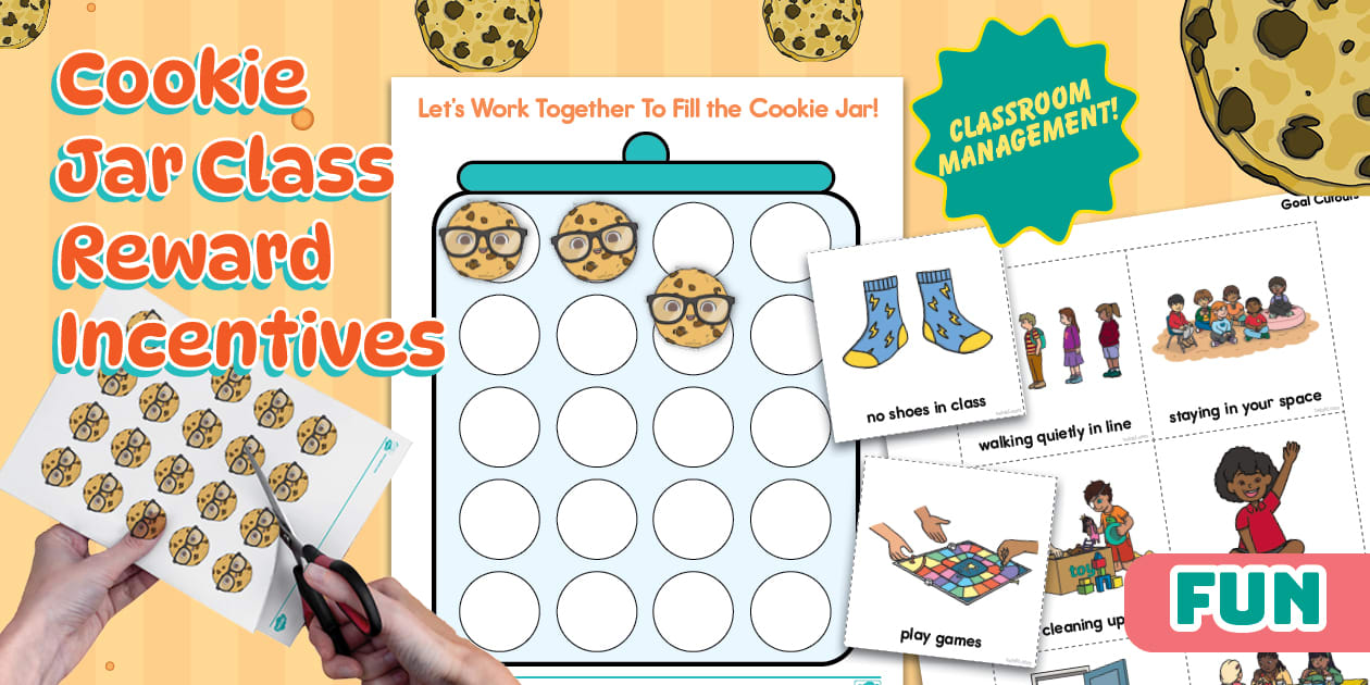 Cookie Jar Class Reward Incentive Poster and Cards - Twinkl