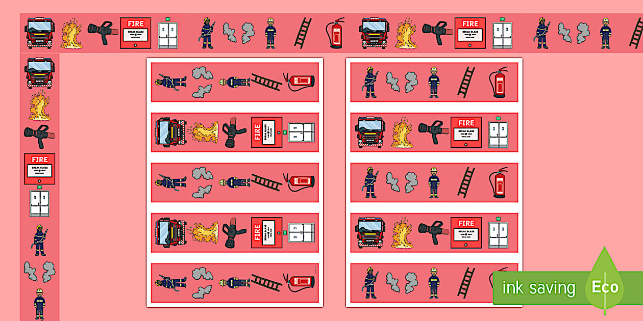 The Fire Station Aistear Themed Display Borders - Twinkl