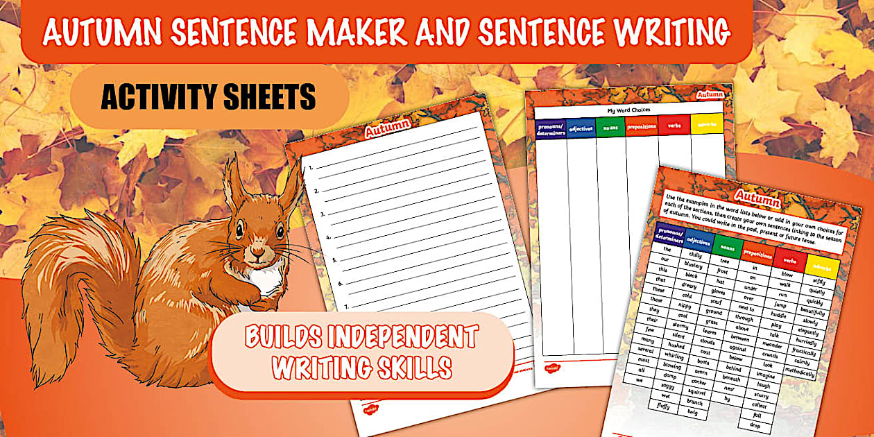 Autumn Sentence Maker Activity Sheet