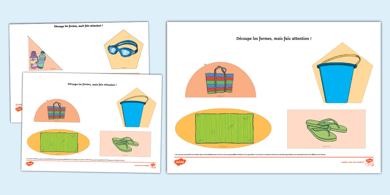 Activité de découpage : Mon sac de plage (teacher made)