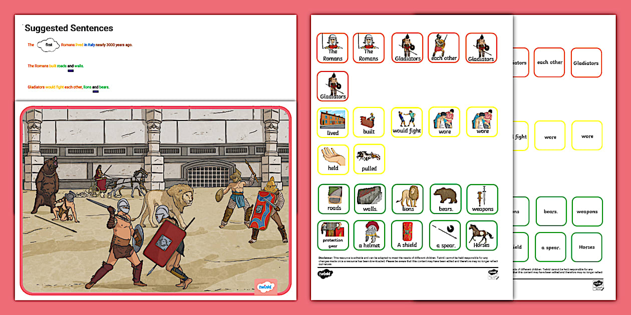 Colourful Semantics Romans Picture Scene (teacher made)