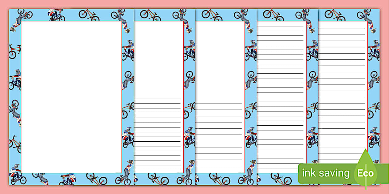 BMX Bike Page Borders (teacher made) - Twinkl