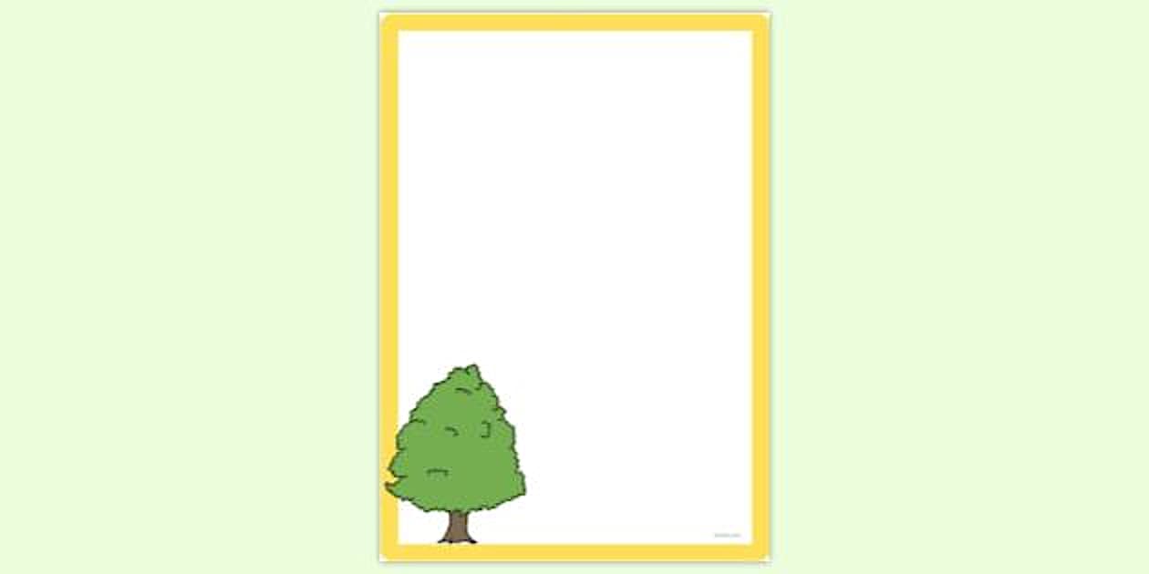 Simple Blank Big Tree Page Border | Save time planning