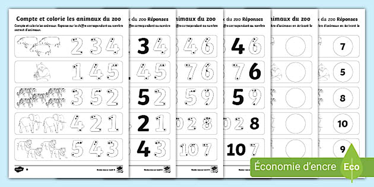 Les nombres de 1 à 10 exercices | Ressource Twinkl