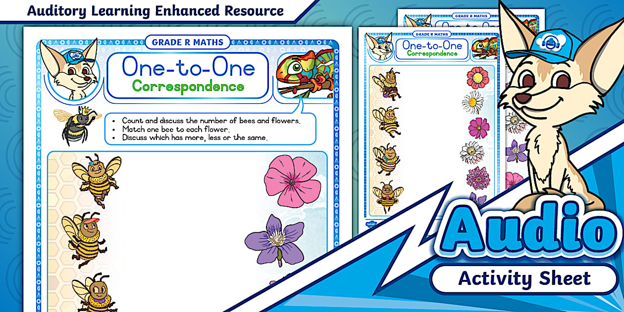 Grade R Maths - One - to one Correspondence - Bees - Twinkl