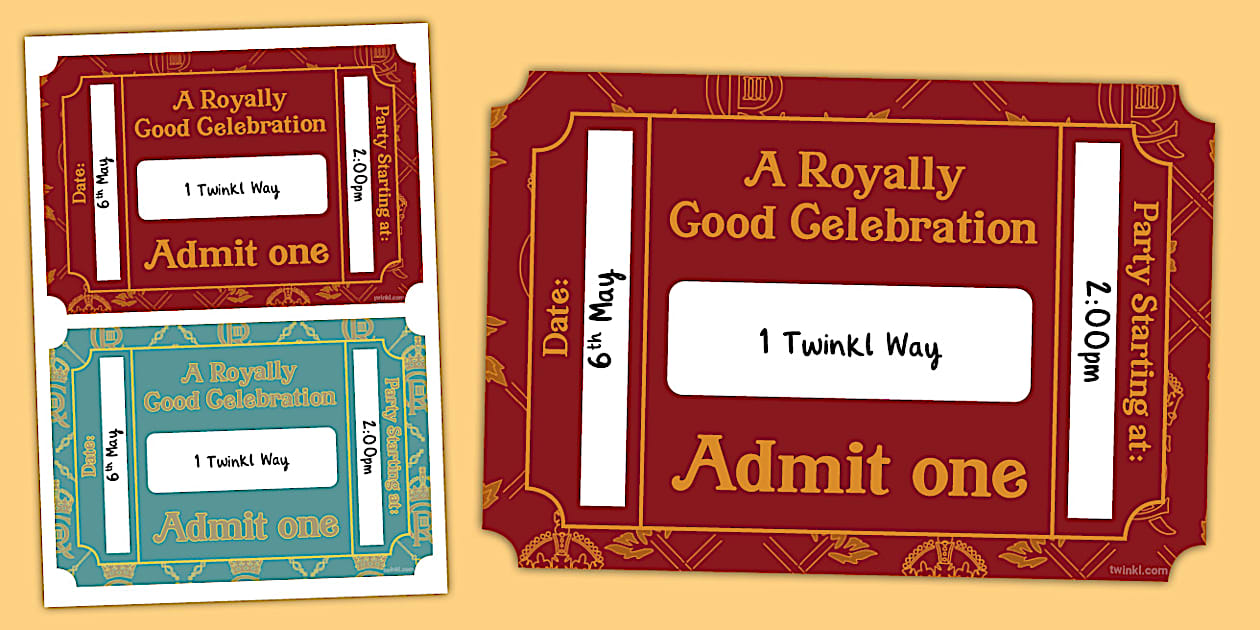 Royal Celebration Tickets | Twinkl Party (Teacher-Made)