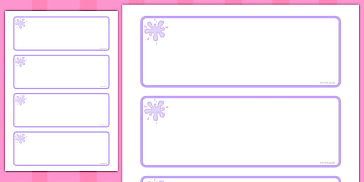Lilac Themed Editable Drawer-Peg-Name Labels (Blank)
