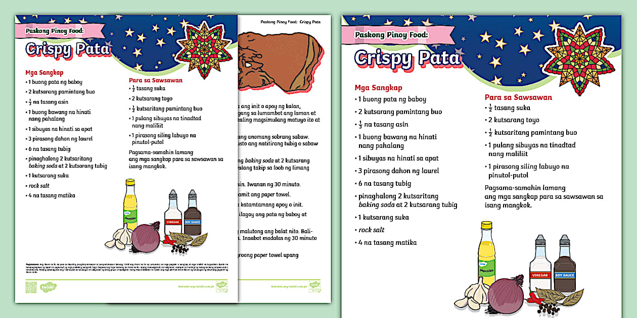 Paskong Pinoy Food: Crispy Pata | Twinkl (teacher made)