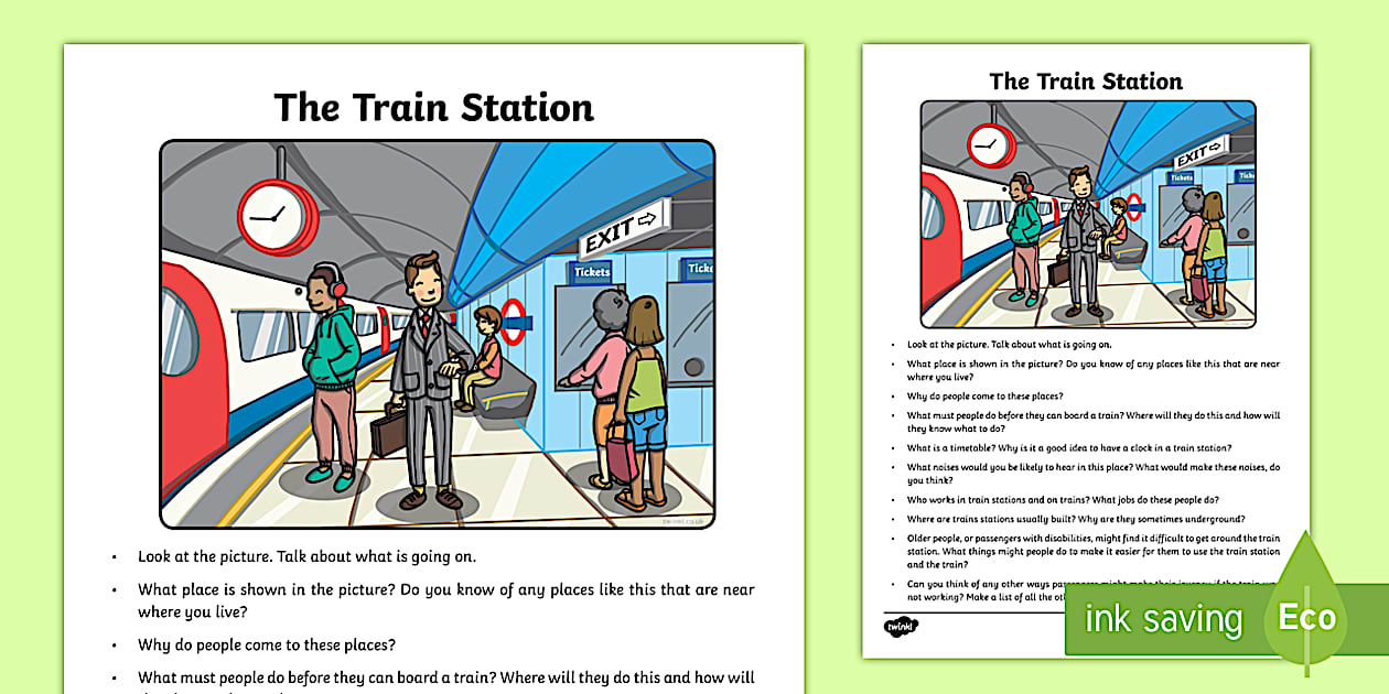The Train Station Oral Language Worksheet / Worksheet