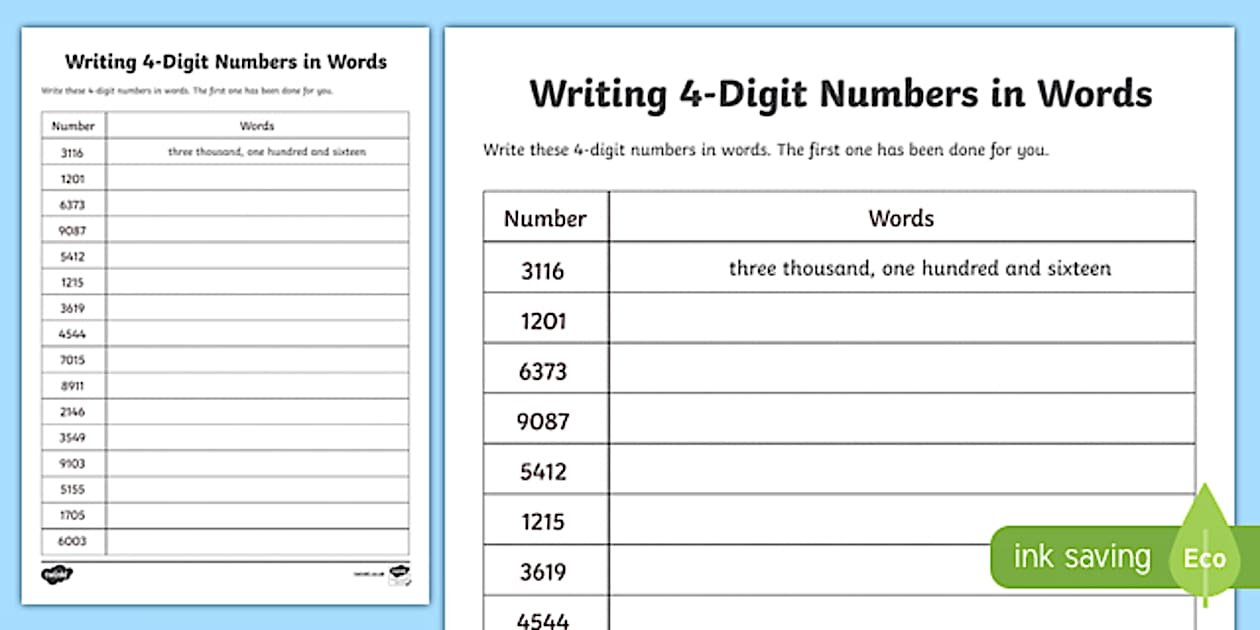 Writing Digits in Words | 4-Digit Numbers | Place Value