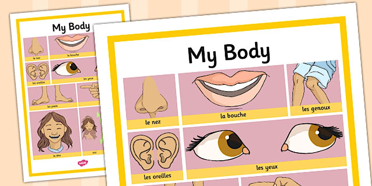 French My Body Word Grid (teacher made) - Twinkl