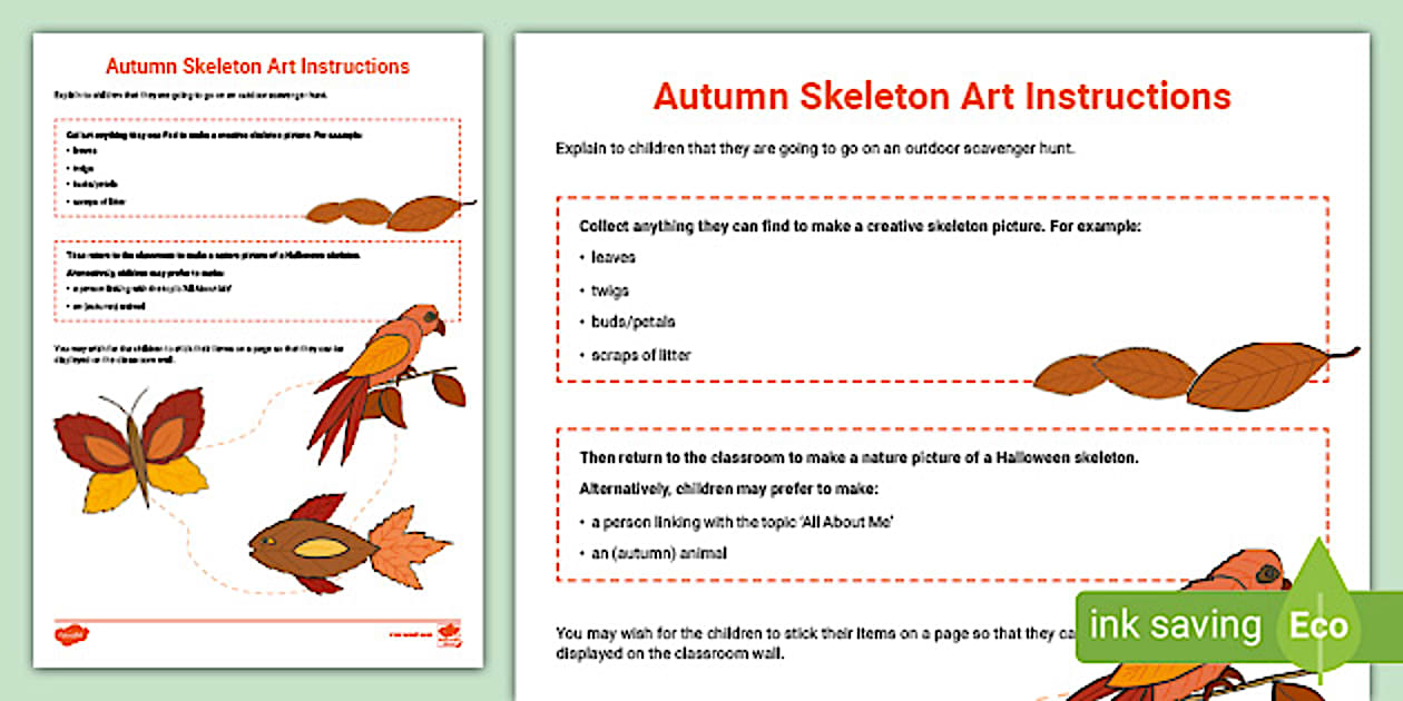 Autumn Skeleton Art (Teacher-Made) - Twinkl