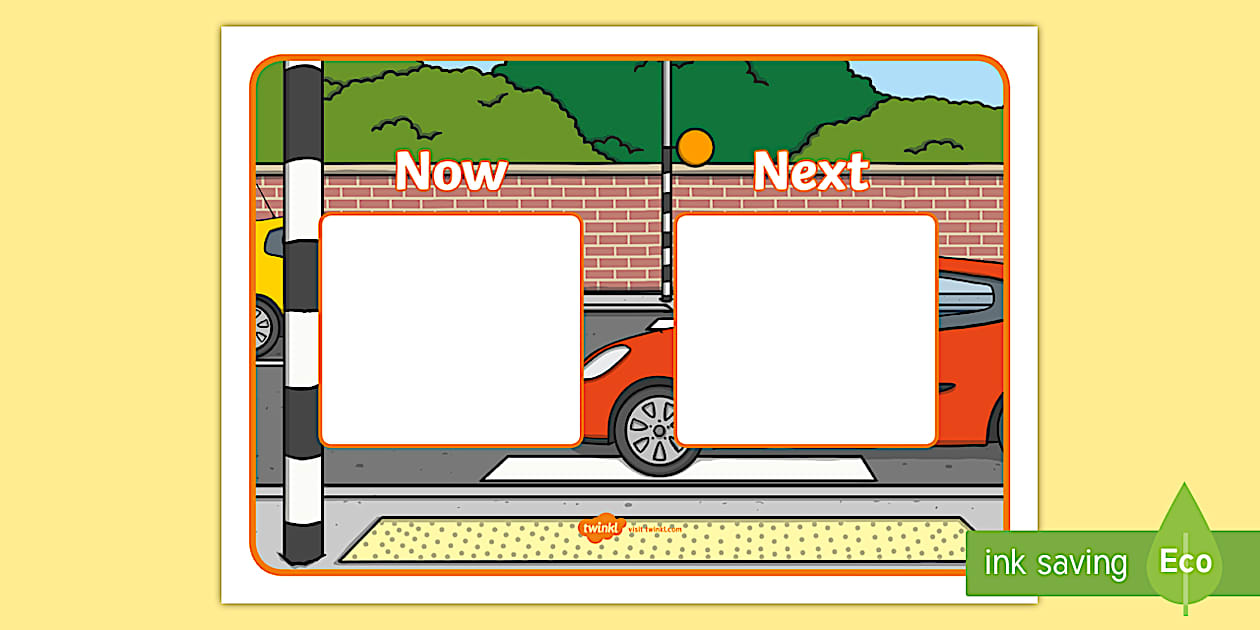 Car-Themed Visual Aid - Now and Next (Teacher-Made) - Twinkl