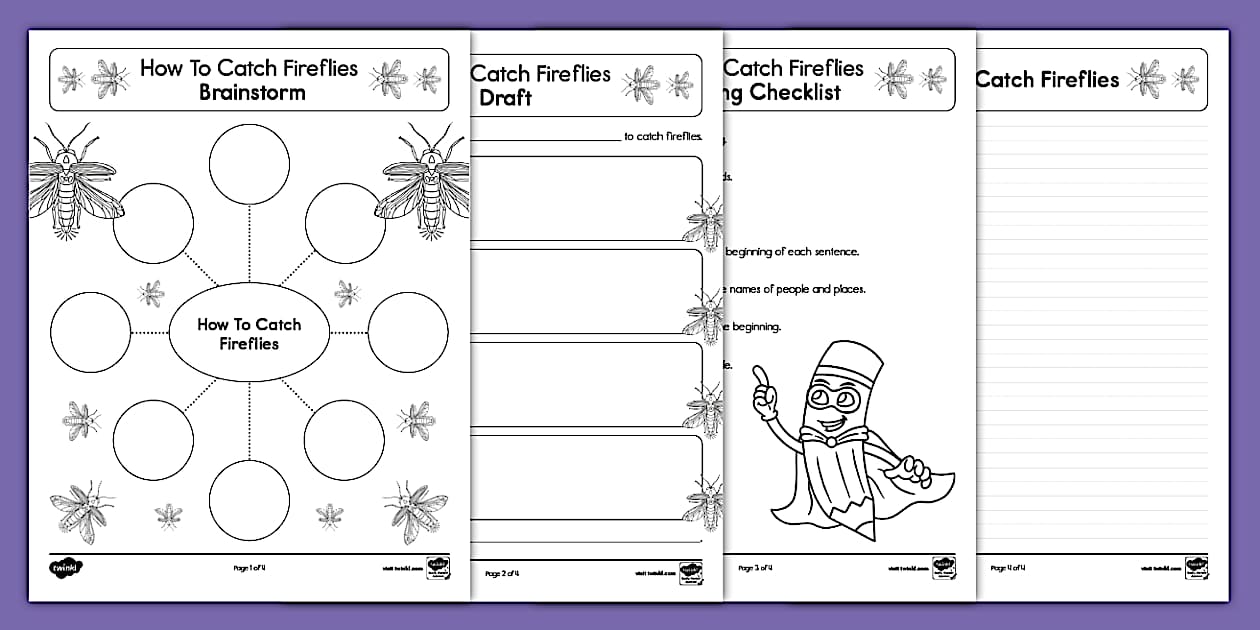 First Grade How To Catch Fireflies Writing Prompt Worksheet